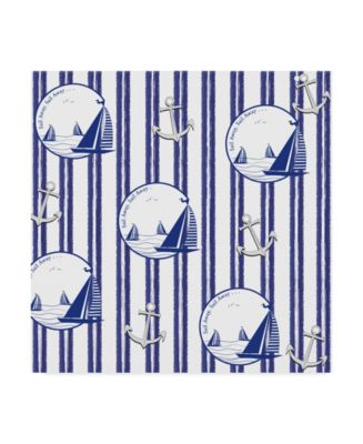 Sher Sester 'Sail Away Stripe Icon Pattern' Canvas Art - 35" x 35" x 2 ...