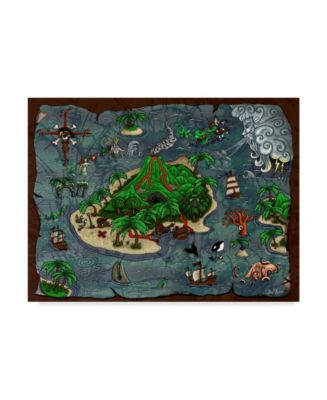 Jake Hose 'Pirate Map' Canvas Art - 24" x 18" x 2" - Macy's