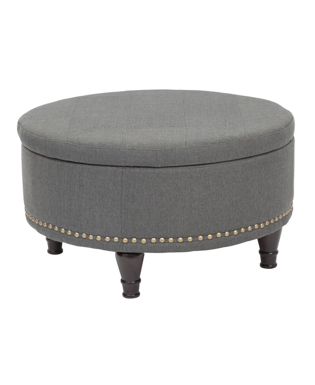 Click here for Augusta Round Storage Ottoman with Antique Bronze... prices
