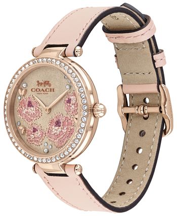 COACH Women's Park Ice Pink Leather Strap Watch 34mm - Macy's
