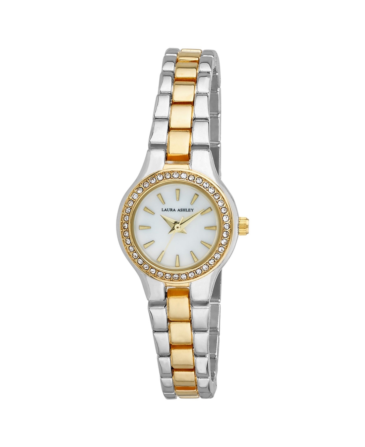 Click here for Laura Ashley Gold Mini Link Crystal Bezel Bracelet... prices