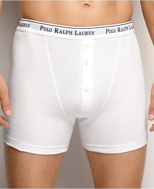 Polo Ralph Lauren Men's Underwear, Signature Cotton Button-Fly Boxer ...