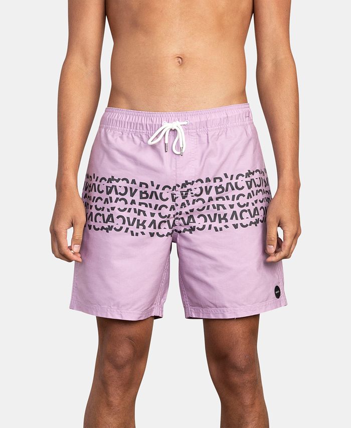 RVCA Men's Shattered Water-Repellent Logo-Print 17" Swim Trunks - Macy's