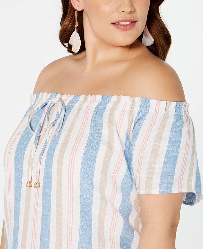 Love Squared Trendy Plus Size Off-The-Shoulder Dress - Macy's