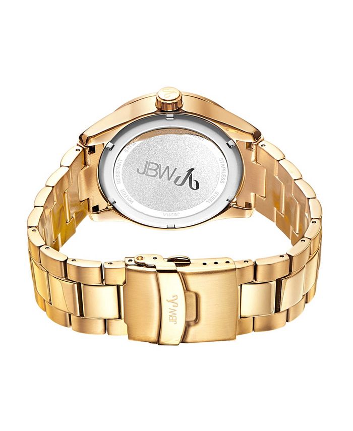 Jbw Men's Bond Diamond (1/10 ct.t.w.) 18k Gold Plated Stainless Steel ...