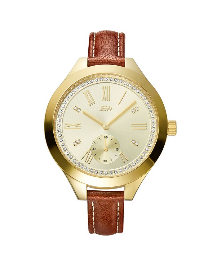 Jbw Women's Aria Diamond (1/10 ct.t.w.) 18k Gold Plated Stainless Steel ...