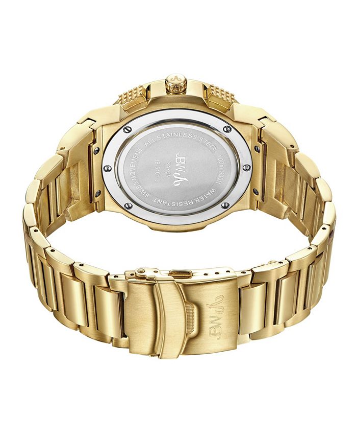 Jbw Men's Saxon Diamond (1/6 ct.t.w.) 18k Gold Plated Stainless Steel ...
