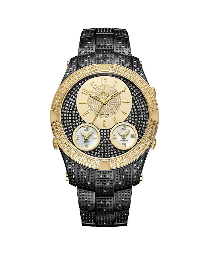 Jbw Men's Jet Setter III Diamond (1 ct.t.w.) Black Ion-Plated Stainless ...