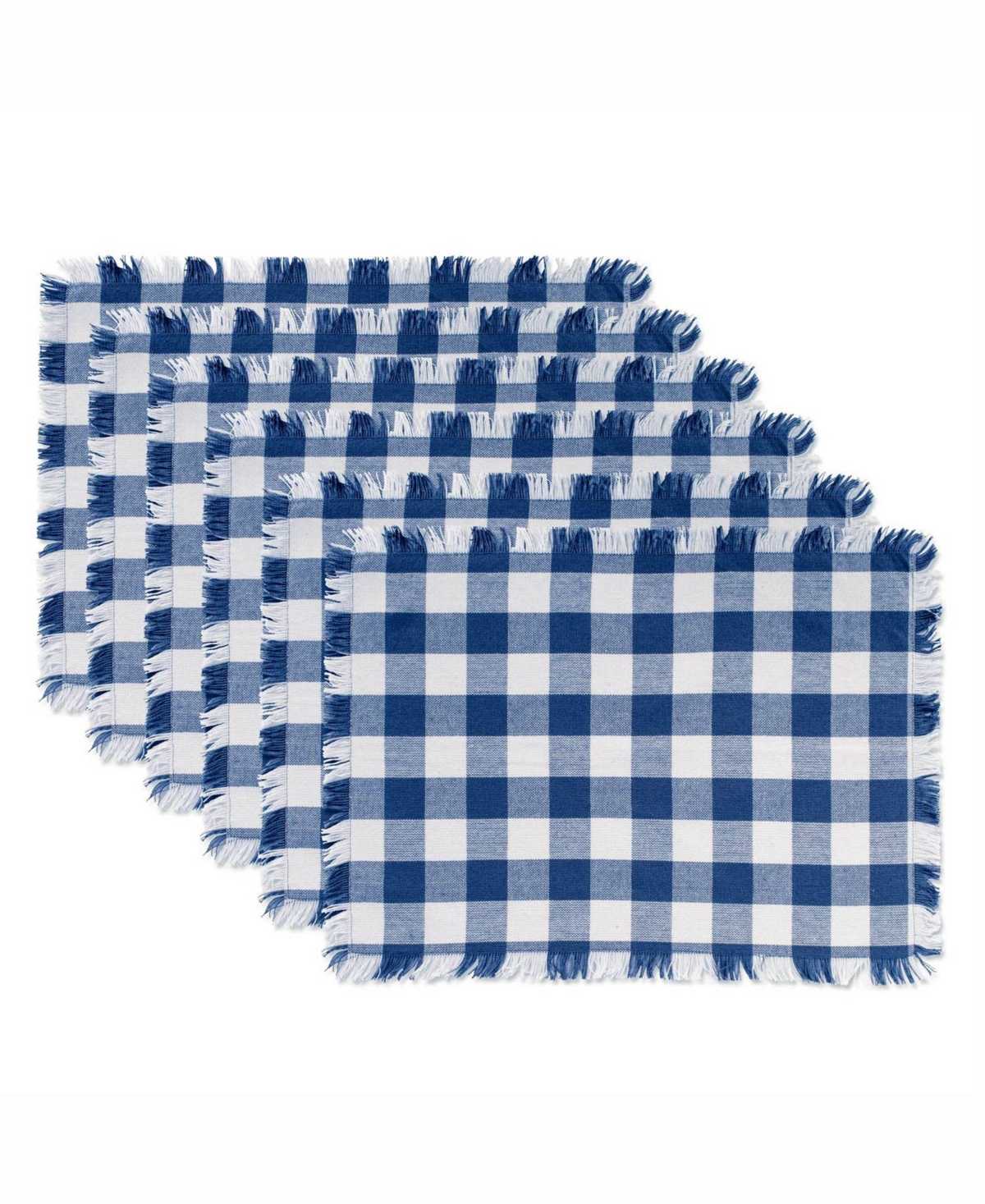 Click here for Navy Heavyweight Check Fringed Placemat Set of 6 -... prices