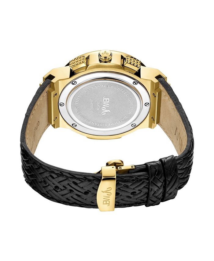 Jbw Men's Saxon Diamond (1/6 ct.t.w.) 18k Gold Plated Stainless Steel ...