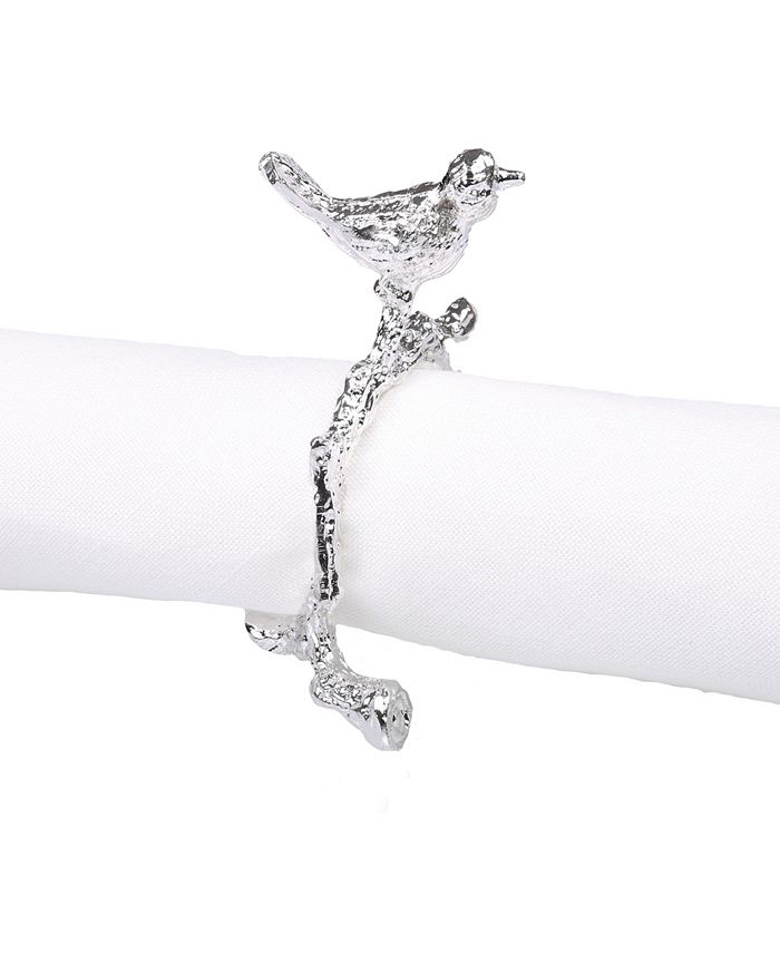 Classic Touch Set of 4 Silver Bird Design Napkin Rings - Macy's