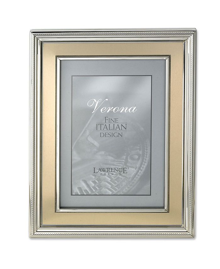 Lawrence Frames Silver Plated Metal Picture Frame - Brushed Gold Inner ...