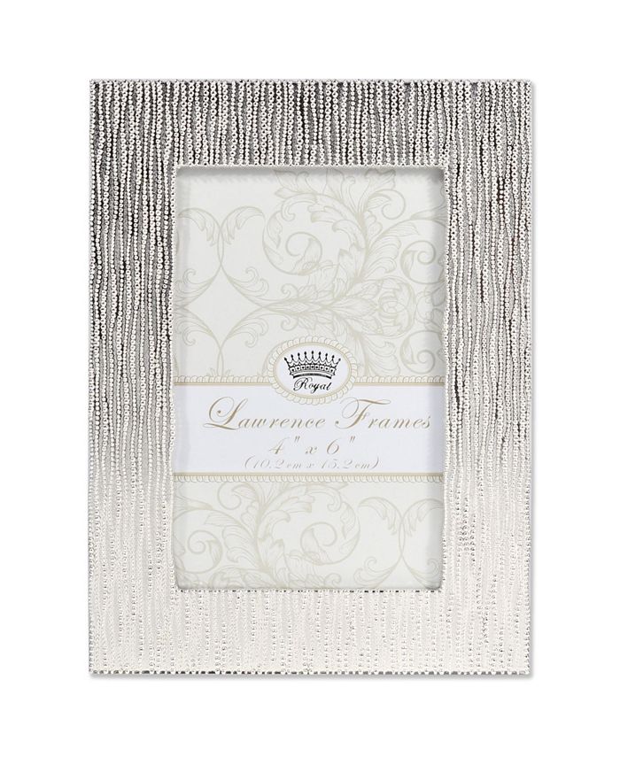 Lawrence Frames Princess Beads Satin Silver Metal Picture Frame - 4" x ...
