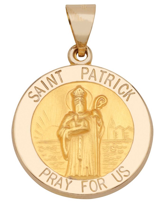 Macy's Saint Patrick Medal Pendant in 14k Yellow Gold & Reviews ...