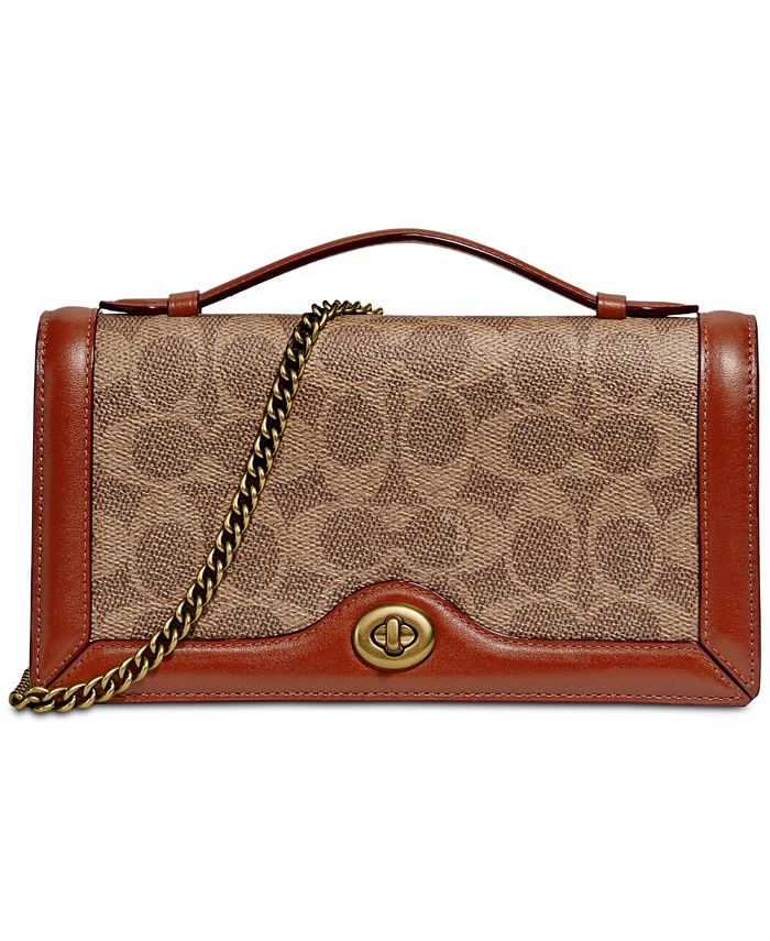COACH Riley Signature Chain Crossbody Clutch - Macy's