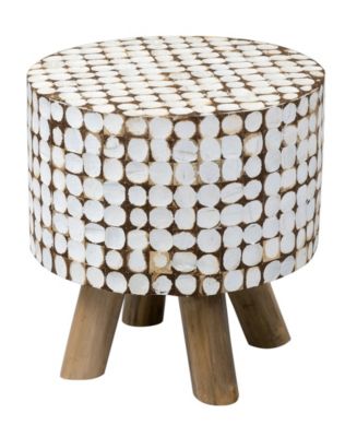 East At Main Dalton Coconut Shell Inlay Stool - Macy's