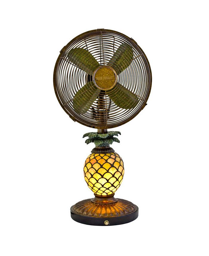 DecoBreeze Table Fan with Lamp- Mosaic Glass Pineapple - Macy's