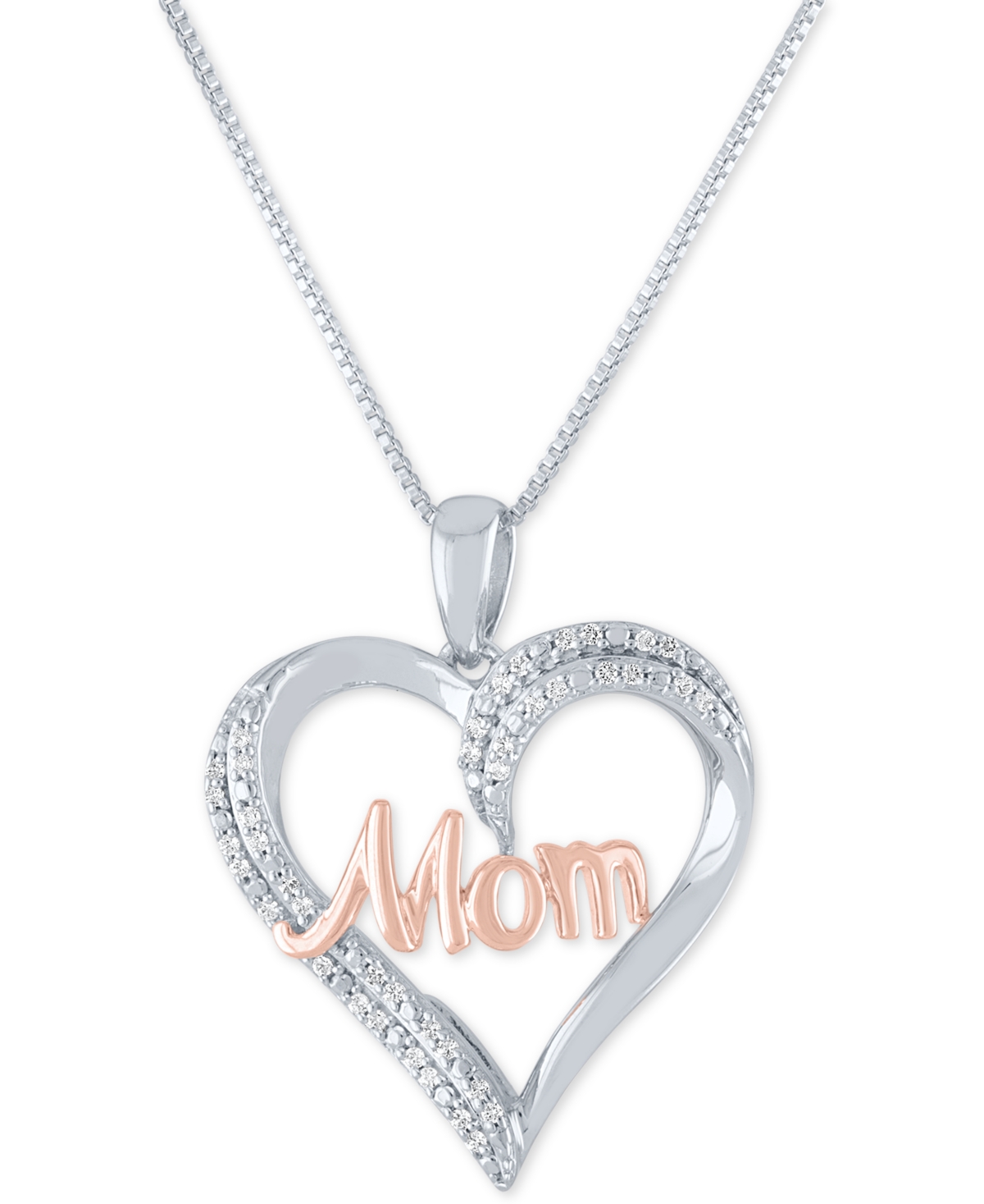 Click here for Diamond Mom Heart 18 Pendant Necklace (1/8 ct. t.w... prices