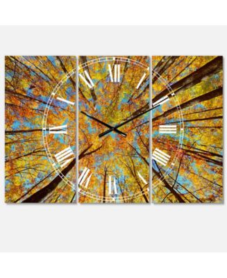 Design Art Designart Traditional 3 Panels Metal Wall Clock - Macy's