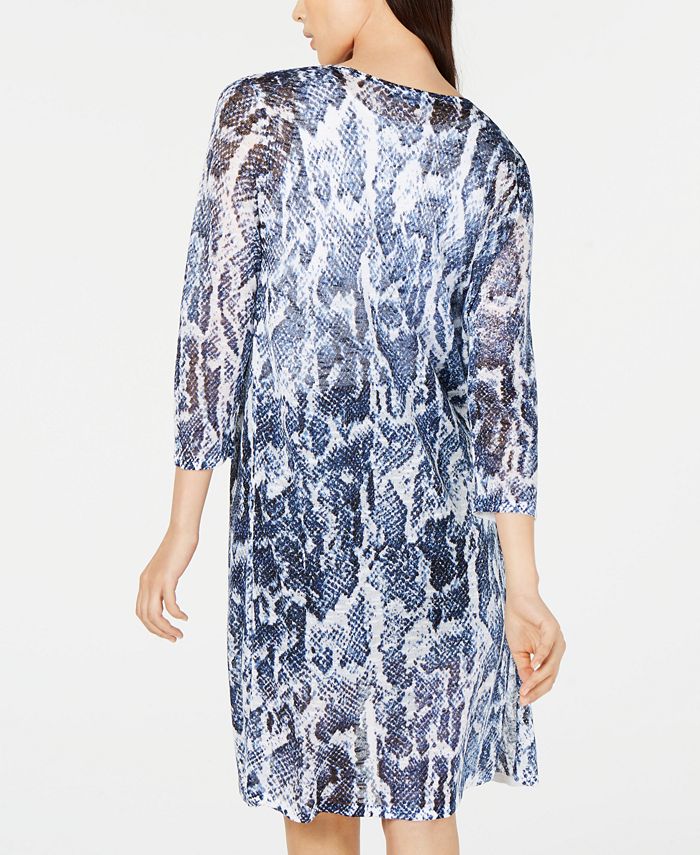 INC International Concepts INC Petite Snakeskin-Print Duster Cardigan ...