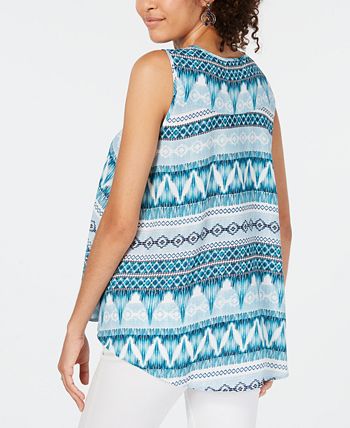 Style & Co Petite Printed Swing Tank Top, Created for Macy's - Macy's
