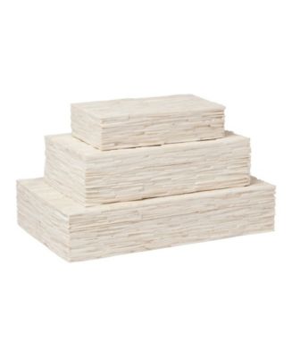 Global Views Chiseled Bone Storage Box Medium - Macy's