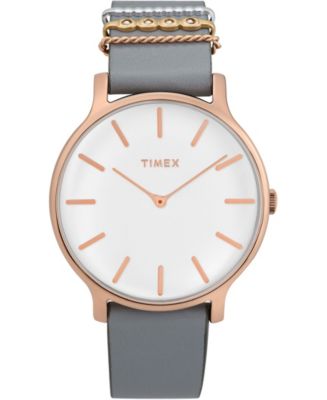 Timex Transcend 38mm Leather Strap Watch - Macy's