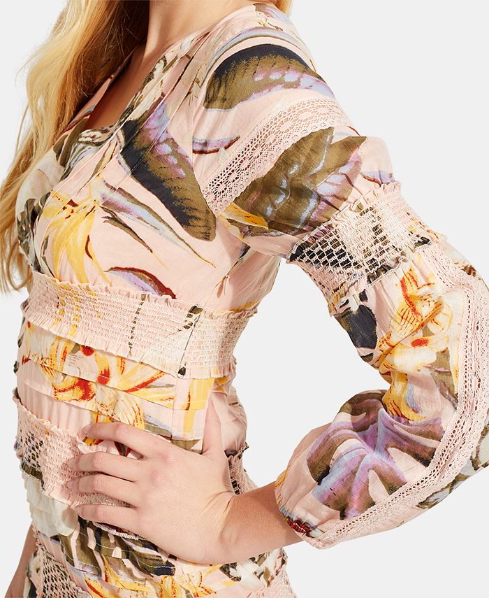 GUESS Long-Sleeve Yvette Dress - Macy's