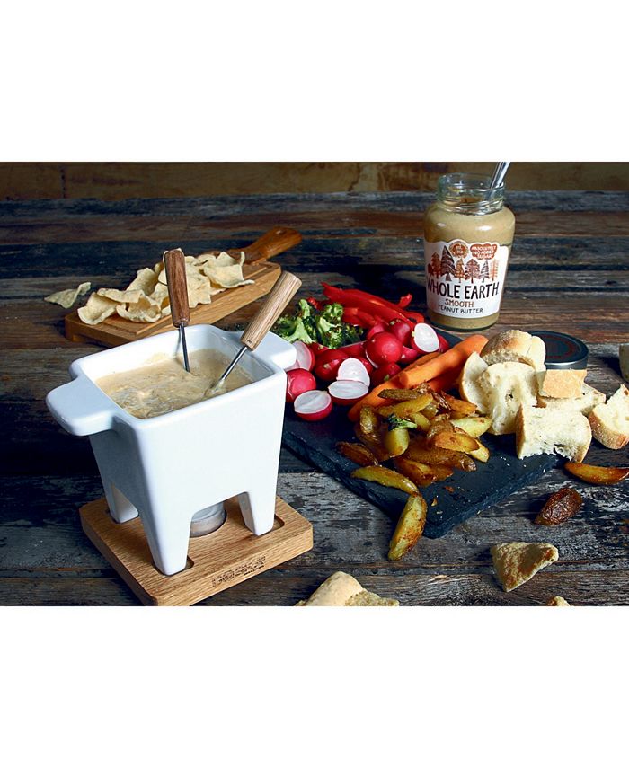 Boska Tapas Fondue Bianco - 200ML White Ceramic with Oak Base - Macy's