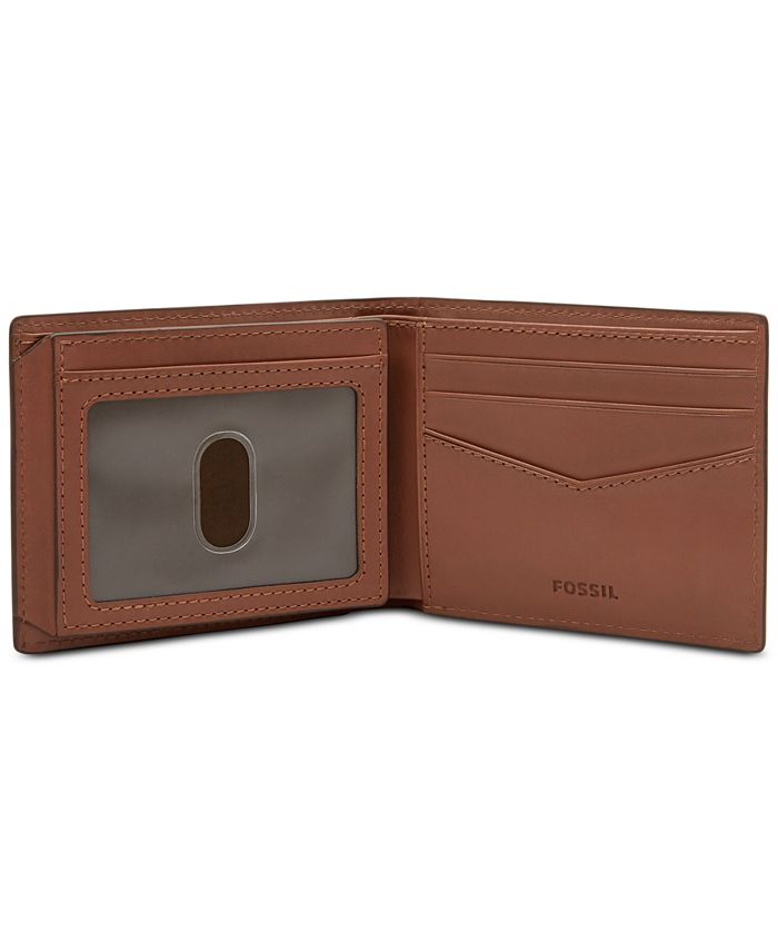 Fossil Men's Everett Embossed Flip-ID Leather Wallet - Macy's