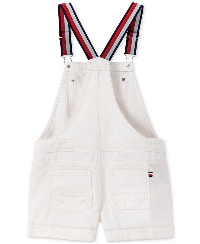 Tommy Hilfiger Little Girls Cotton Striped-Strap Denim Shortalls - Macy's