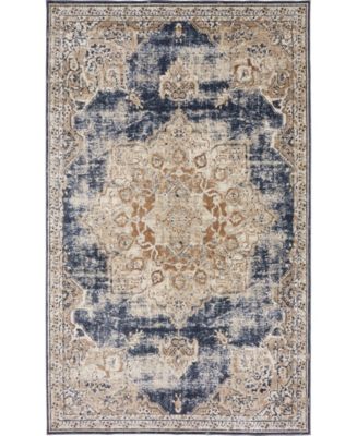 Bayshore Home Odette Ode1 Dark Blue Area Rug Collection - Macy's