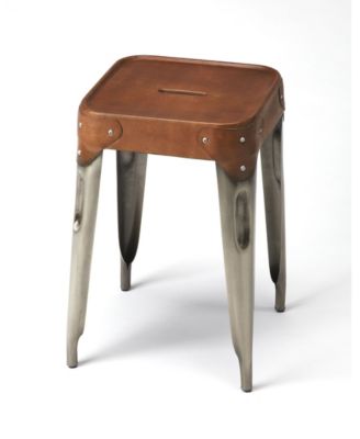 Butler Connor Leather Centre Stool - Macy's