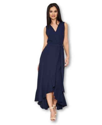 AX Paris Frill Wrap Dress - Macy's
