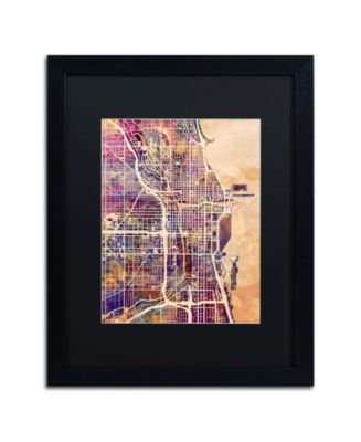 Trademark Global Michael Tompsett 'Chicago City Street Map' Matted ...