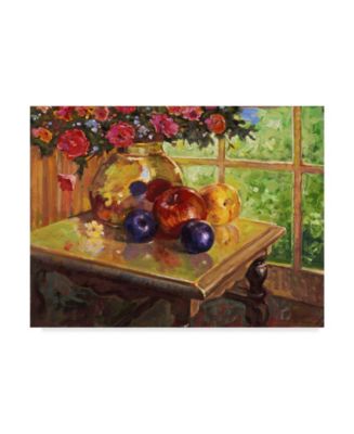 Hal Frenck 'Fruit And Flowers' Canvas Art - 19" x 14" - Macy's