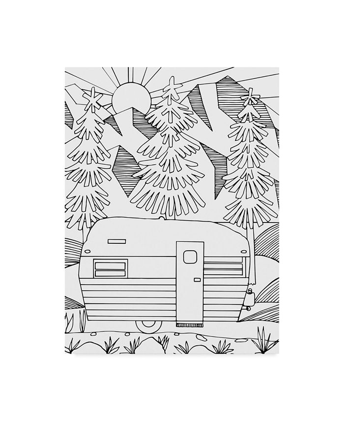 Trademark Global Laura Miller 'Trailer Line Art' Canvas Art - 18" x 24 ...