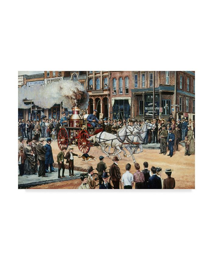 Trademark Global Les Ray 'Main Street Spectacle' Canvas Art - 19" x 12 ...