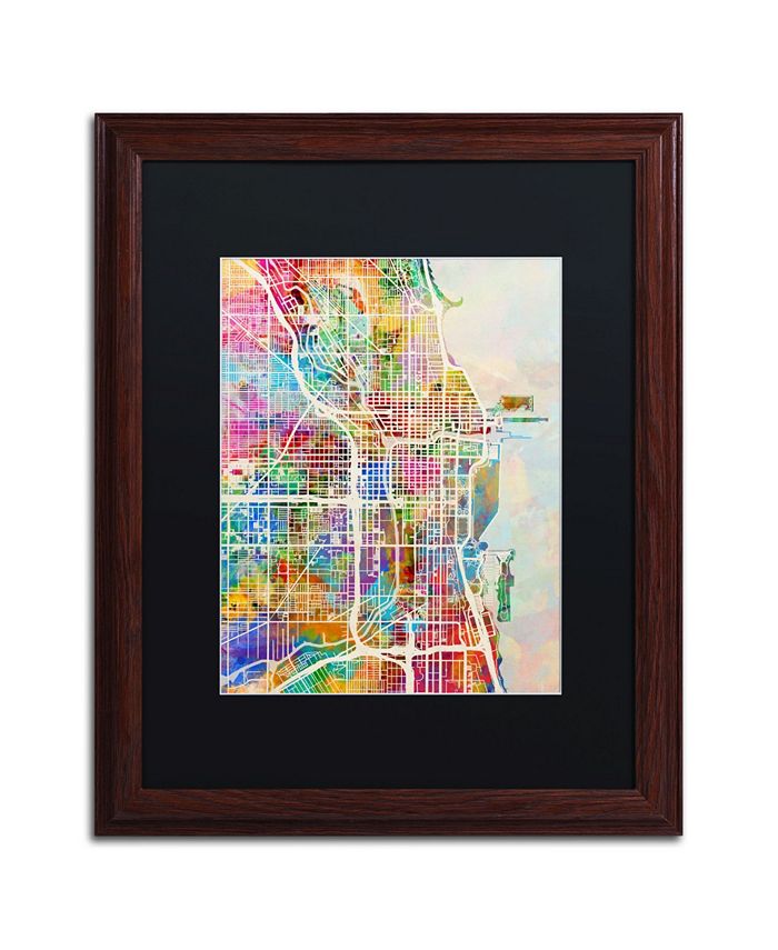 Trademark Global Michael Tompsett 'Chicago City Street Map II' Matted ...