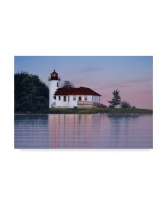 Rusty Frentner 'Whiskey Point Lighthouse' Canvas Art - 30" x 47" - Macy's