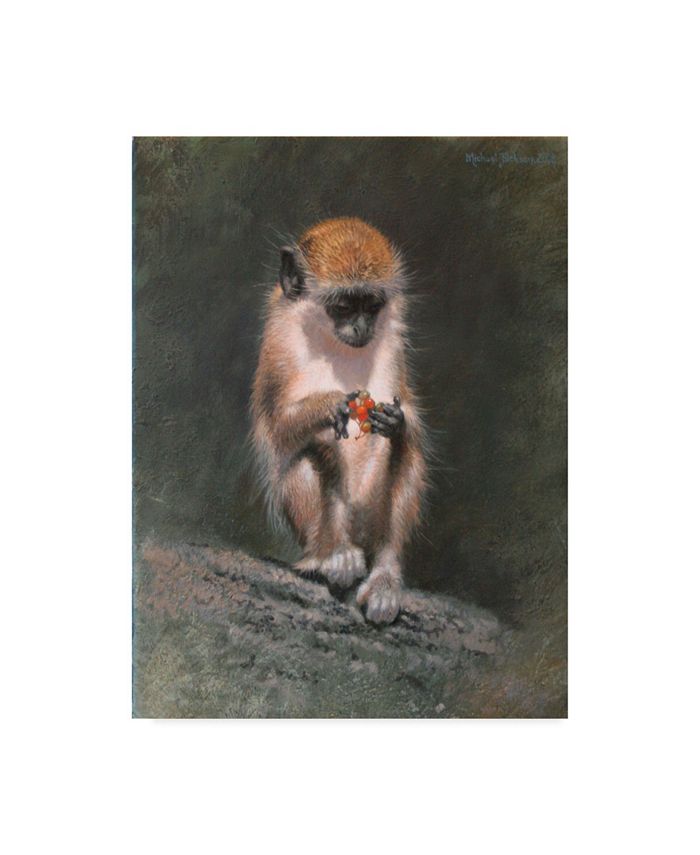 Trademark Global Michael Jackson 'Monkey And Berries' Canvas Art - 35 ...