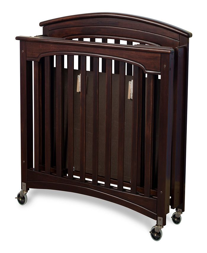 Child Craft Royale Folding Fixed-Side Compact Crib, Slatted with 4 ...