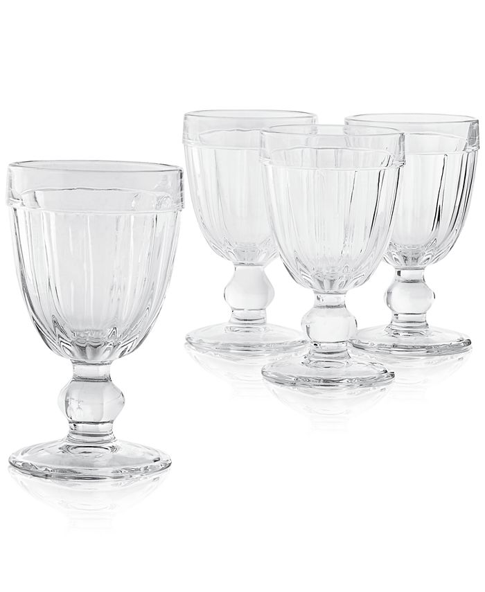 Martha Stewart Collection Clear Footed Goblets, Set of 4, Created for ...