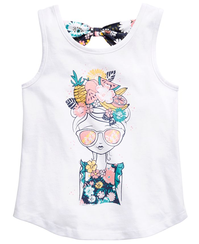 Epic Threads Toddler Girls Floral-Print Bow-Back Tank Top, Created for ...