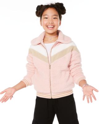 Epic Threads Big Girls Chevron-Stripe Teddy Jacket, Created for Macy's ...