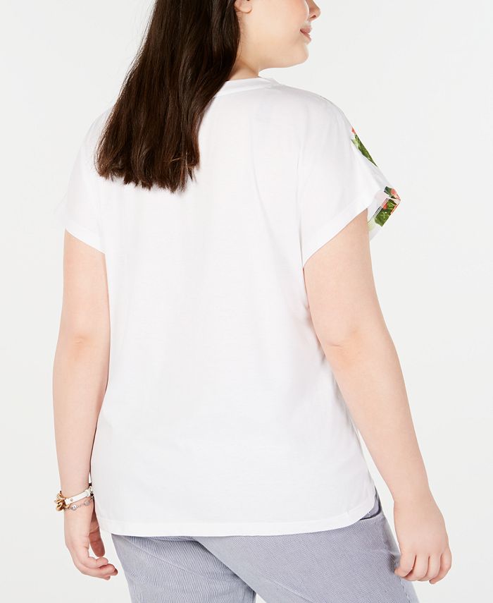 Tommy Hilfiger Plus Size Floral-Print T-Shirt - Macy's