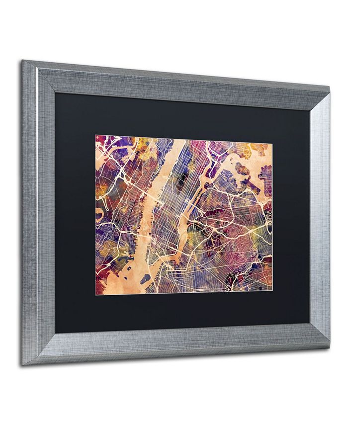 Trademark Global Michael Tompsett 'New York City Street Map' Matted ...
