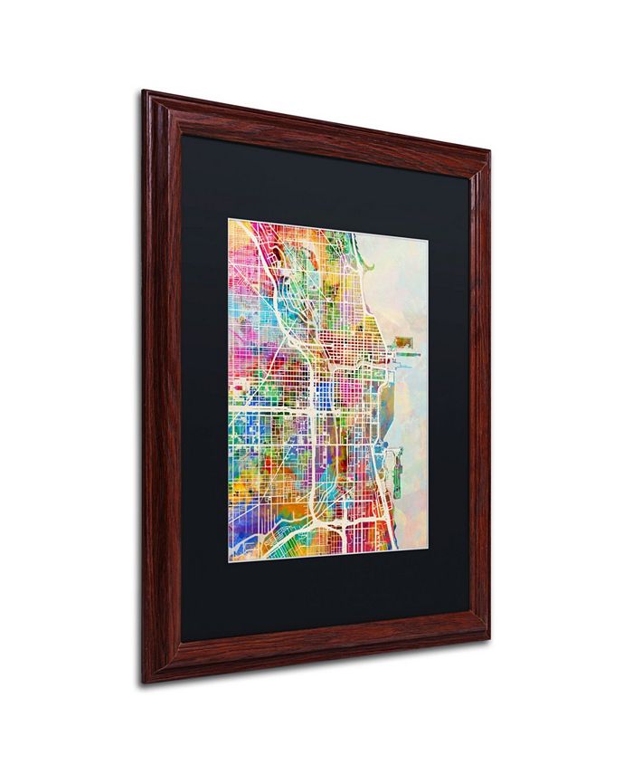 Trademark Global Michael Tompsett 'Chicago City Street Map II' Matted ...