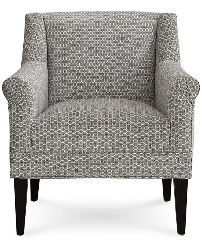 Furniture Jalilah 33" Fabric Pleated Roll Arm Chair, Created for Macy's ...