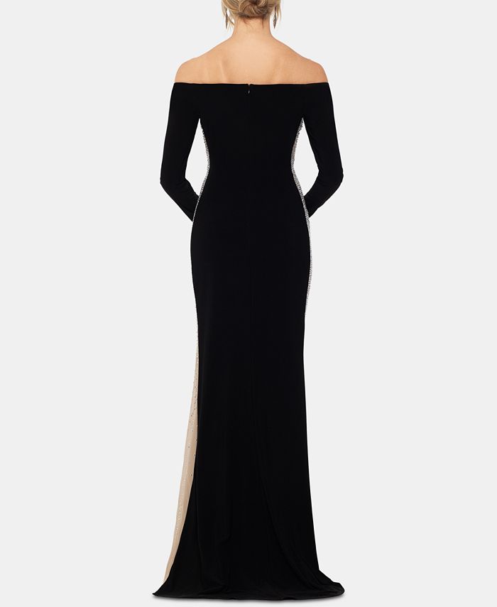 XSCAPE Beaded Off-The-Shoulder Gown - Macy's